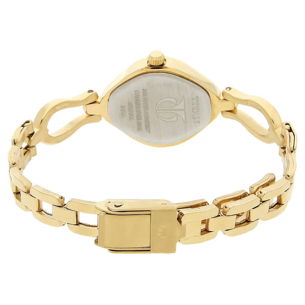 Buy Online Titan Quartz Analog Champagne Dial Stainless Steel Strap ...