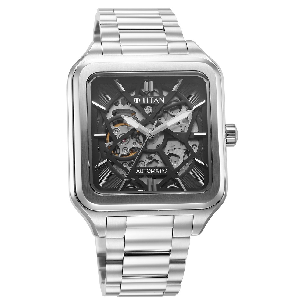 Buy Online Titan Shaped Automatics Anthracite Dial Silver Stainless ...