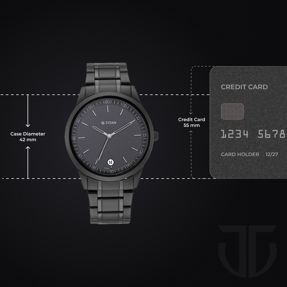 Buy Online Titan Minimals Quartz Analog with Date Black Dial Black ...