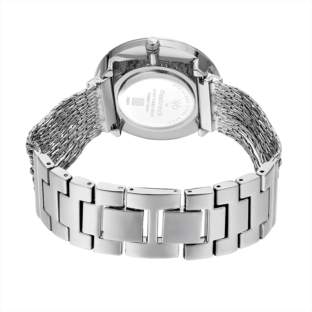 Buy Online Fastrack Vyb Flare Quartz Analog Silver Dial Metal Strap ...