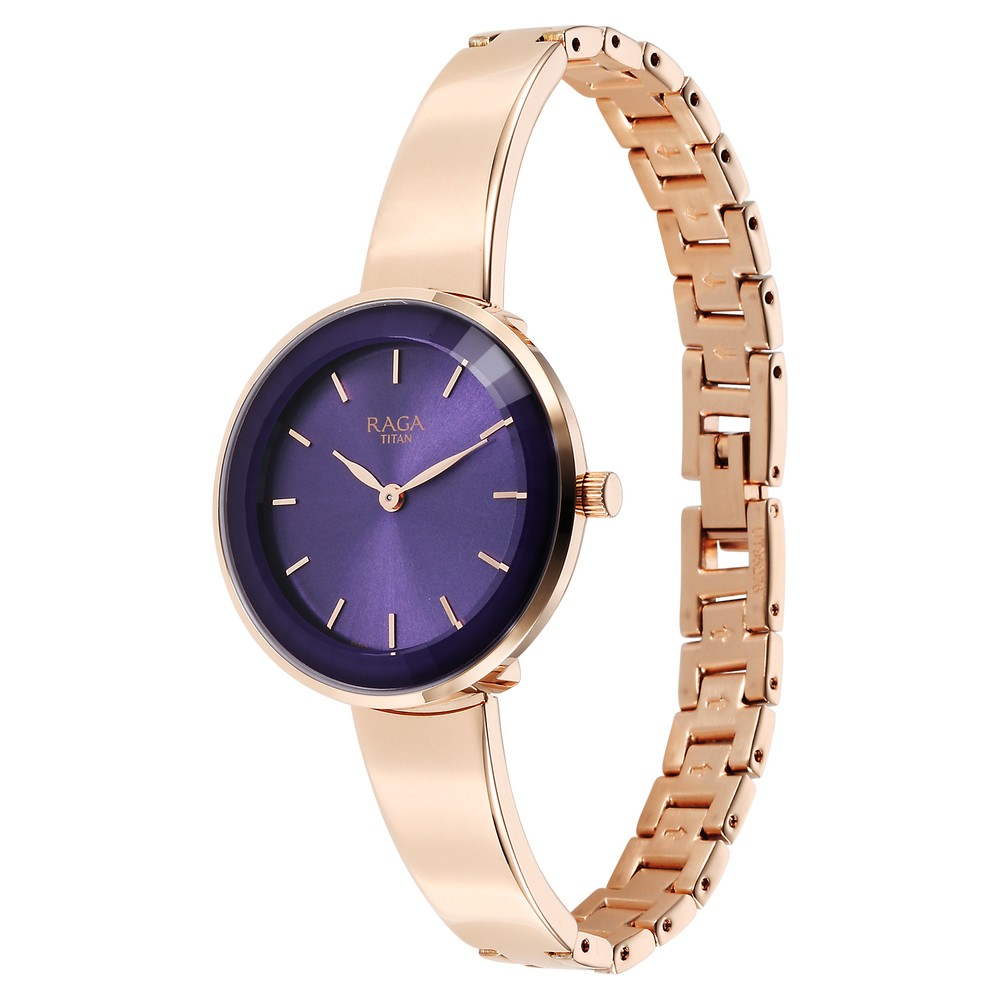 Buy Online Titan Raga Showstopper Quartz Analog Purple Round Dial Rose ...