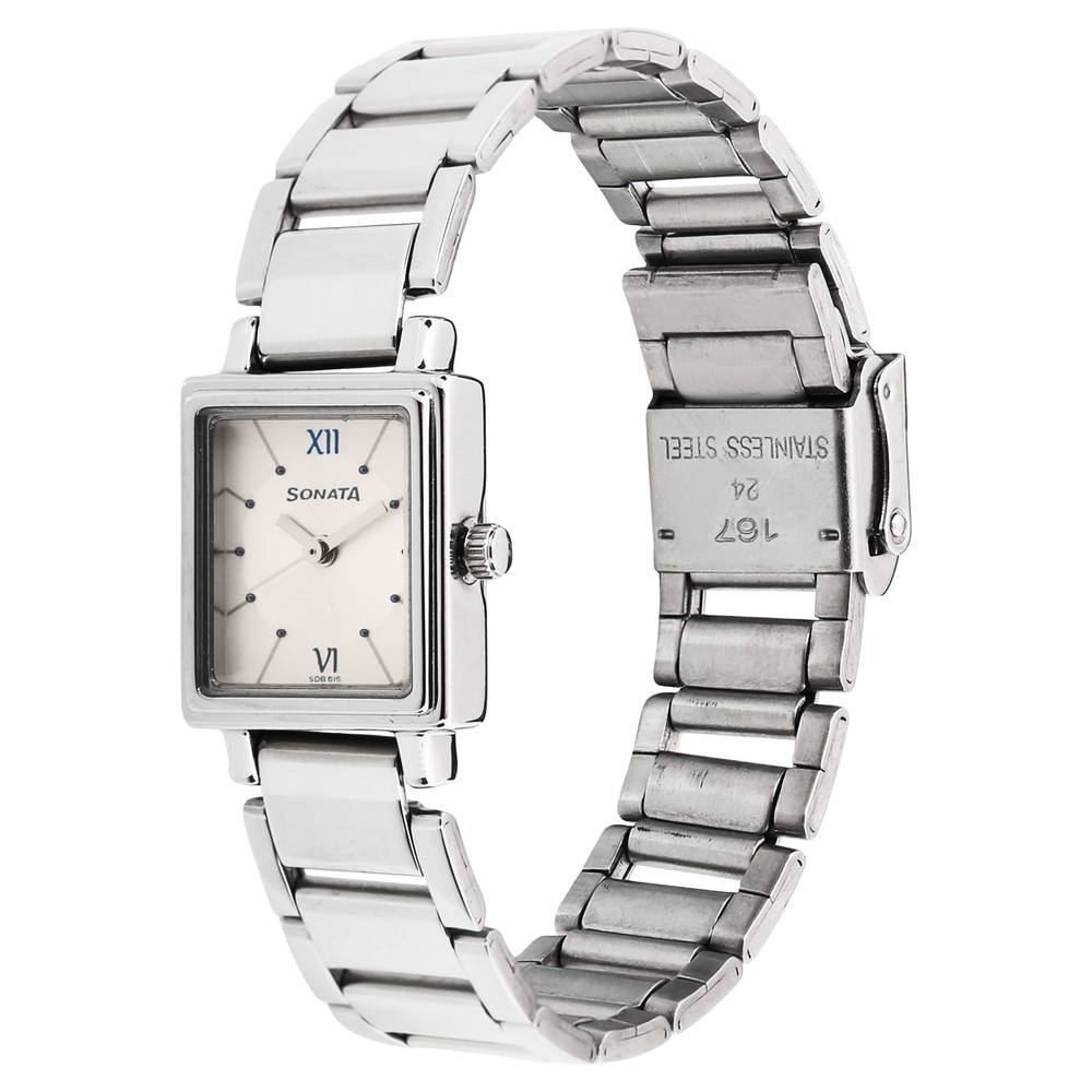 Buy Online Sonata Quartz Analog Silver Dial Stainless Steel Strap Watch ...
