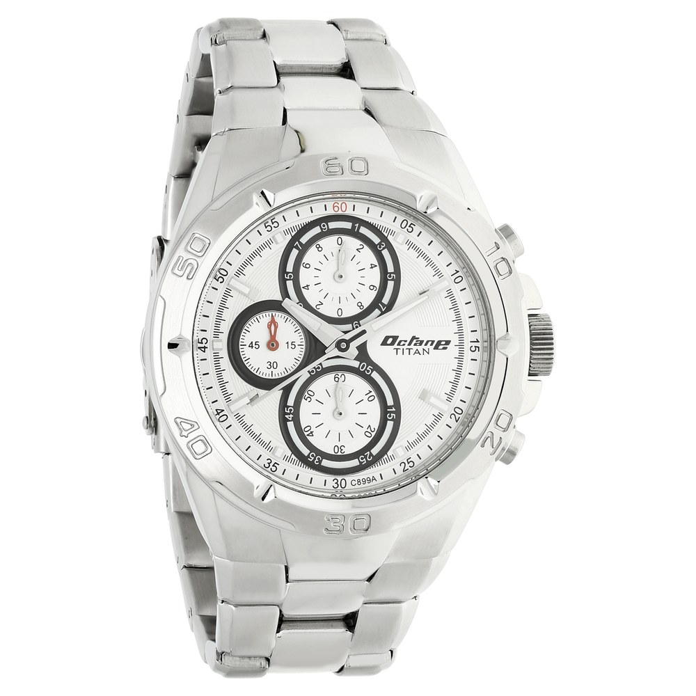 Buy Online Titan Octane White Dial Chrono Stainless Steel Strap watch ...