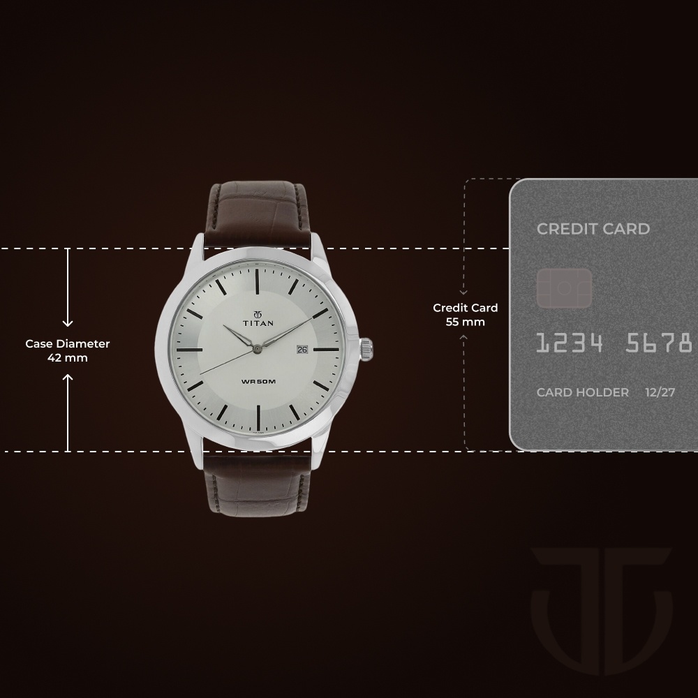 Buy Online Titan Classic Silver Dial Analog with Date Leather Strap ...