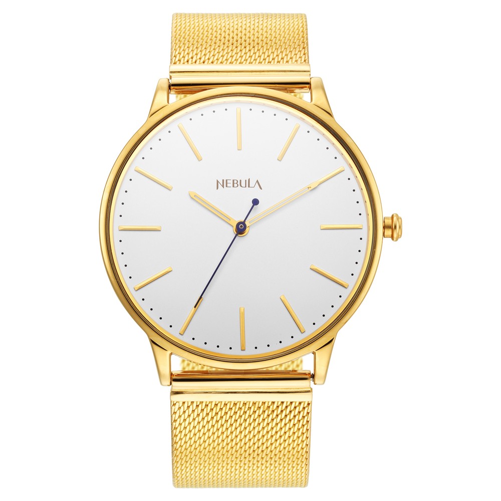 Buy Online Titan Nebula Lustre 18k Gold Analog Milanese Strap Watch for ...
