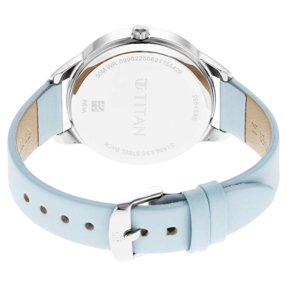 Buy Online Titan Pastel Dreams Blue Analog Leather Strap watch for ...