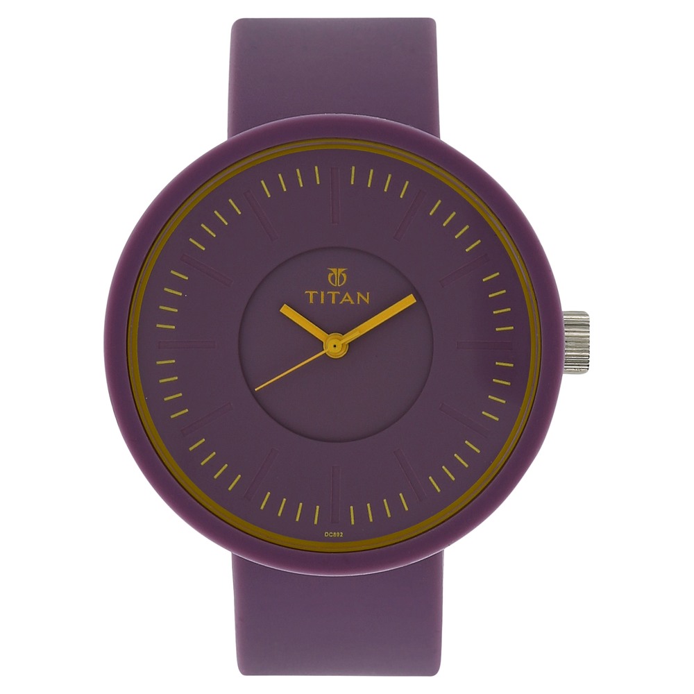Buy Online Titan Quartz Analog Purple Dial Plastic Strap Watch for ...