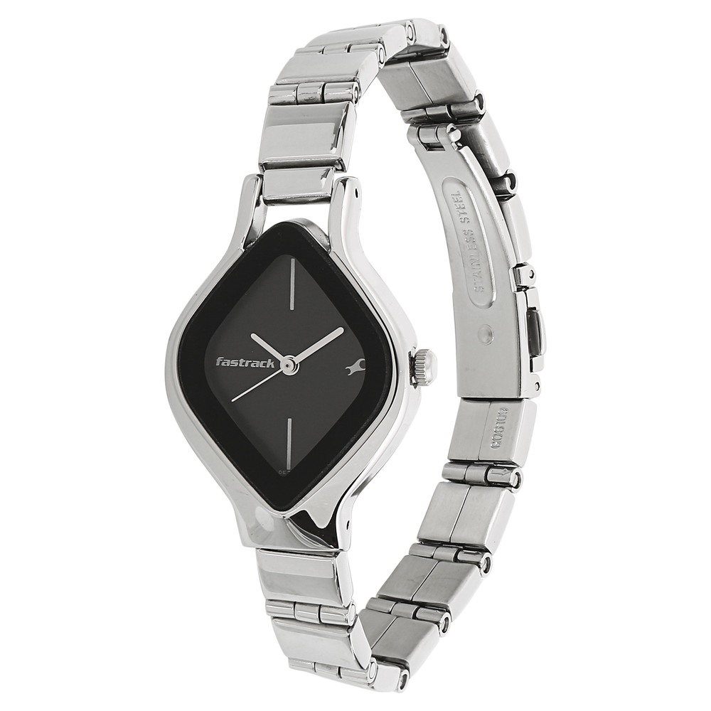 Buy Online Fastrack Quartz Analog Black Dial Stainless Steel Strap ...