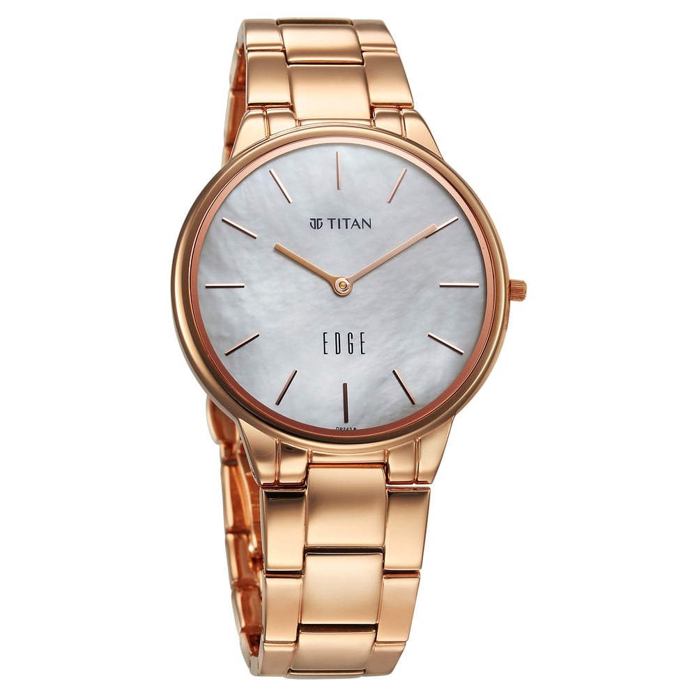 Buy Online Titan Edge Metal Ladies Allure Quartz Analog Mother Of Pearl ...