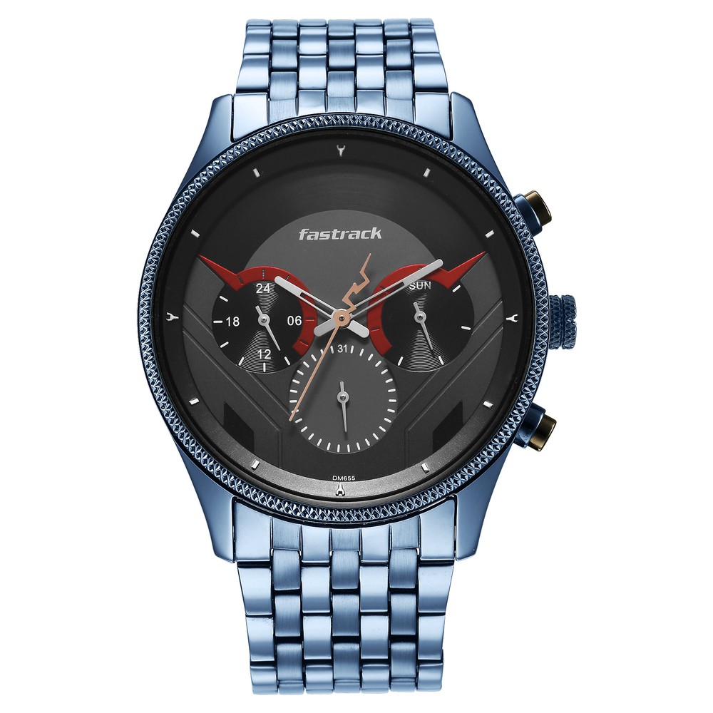Buy Online Fastrack Thor Quartz Multifunction Grey Dial Metal Strap ...
