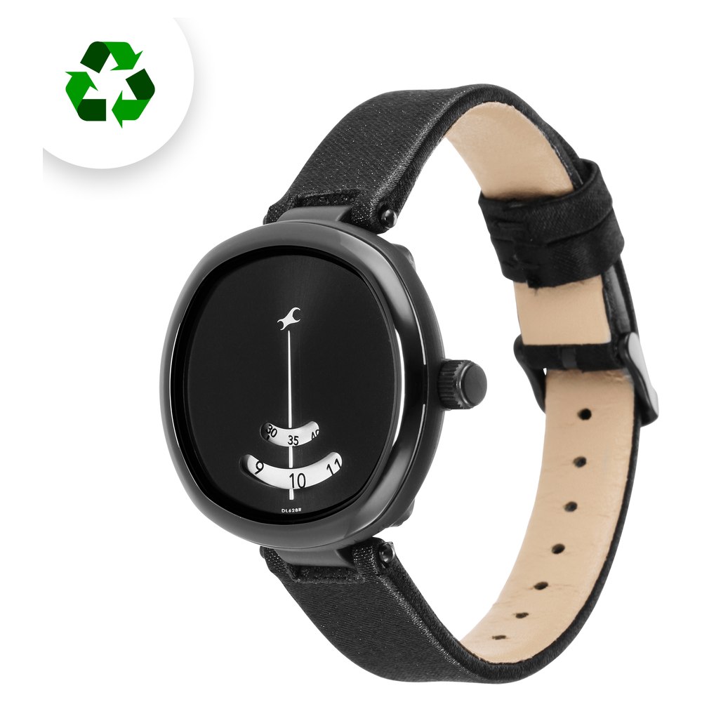 Buy Online Fastrack Revibe Quartz Analog Black Dial Fabric Strap Watch ...