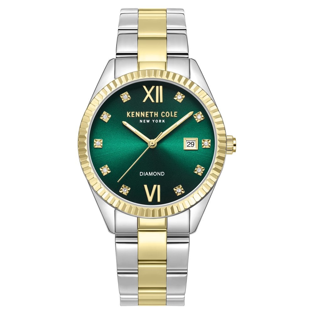 Buy Online Kenneth Cole Quartz Analog Green dial Stainless Steel Strap ...