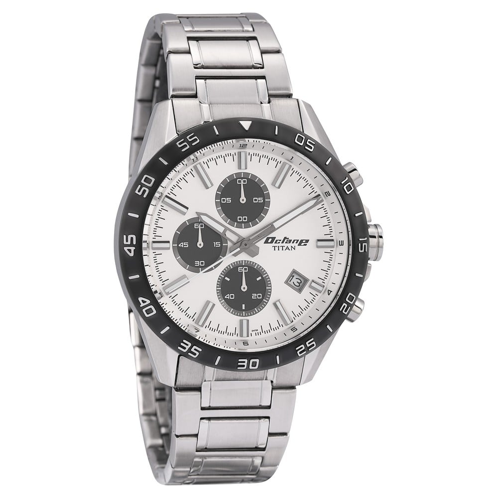 Buy Online Titan Octane White Chrono Stainless Steel Strap watch for ...