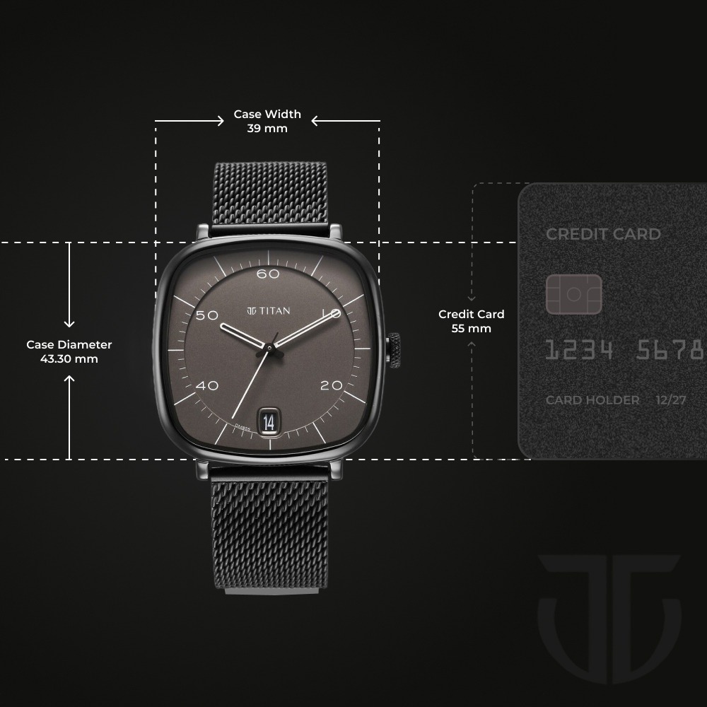 Buy Online Titan Neo Curve Quartz Analog with Date Anthracite Dial ...