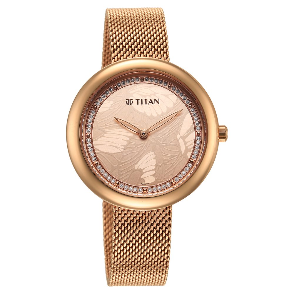 Buy Online Glitz Rose Gold Dial Stainless Steel Strap Watch for Women ...