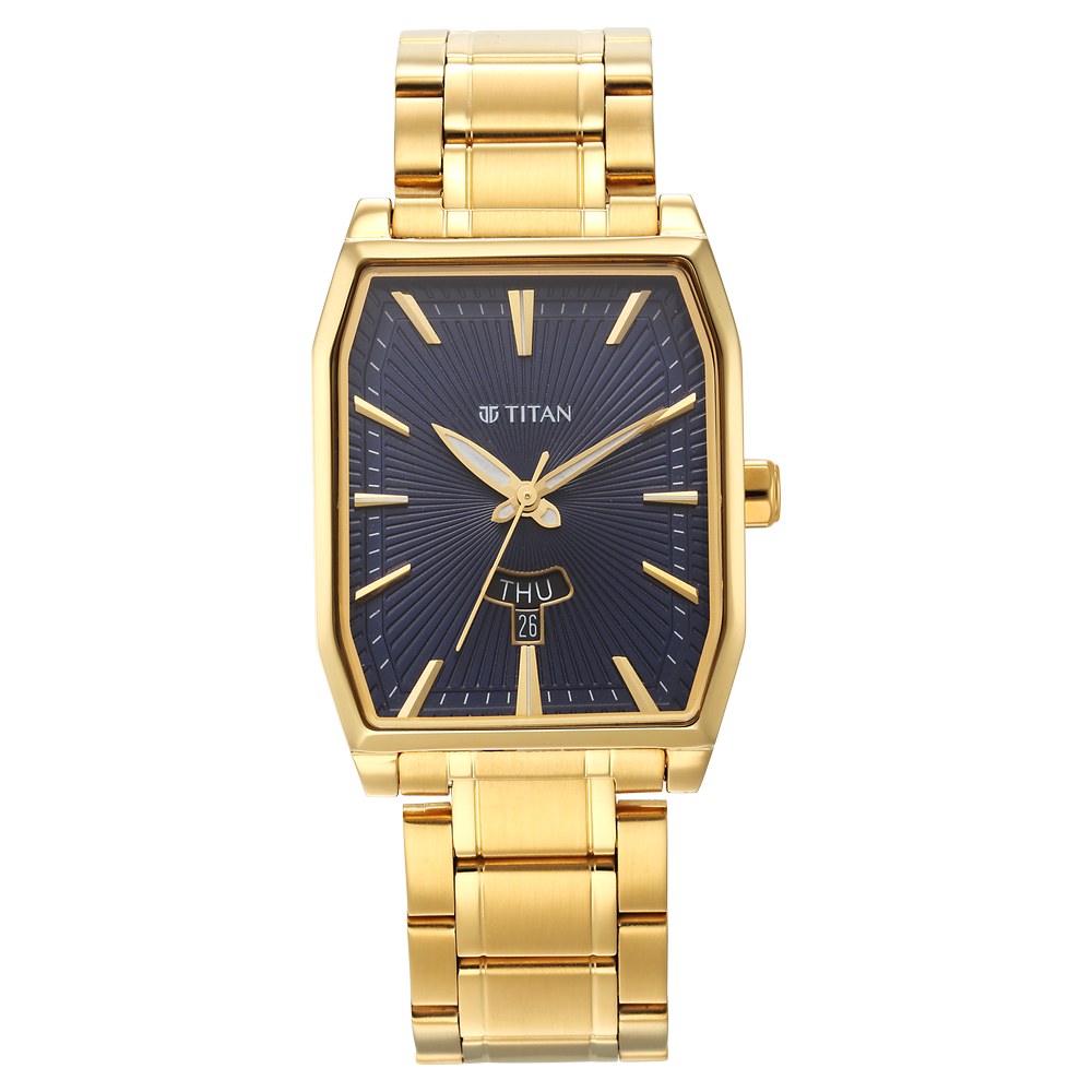 Buy Online Titan Regalia Analog with Day and Date Opulent Blue Dial ...
