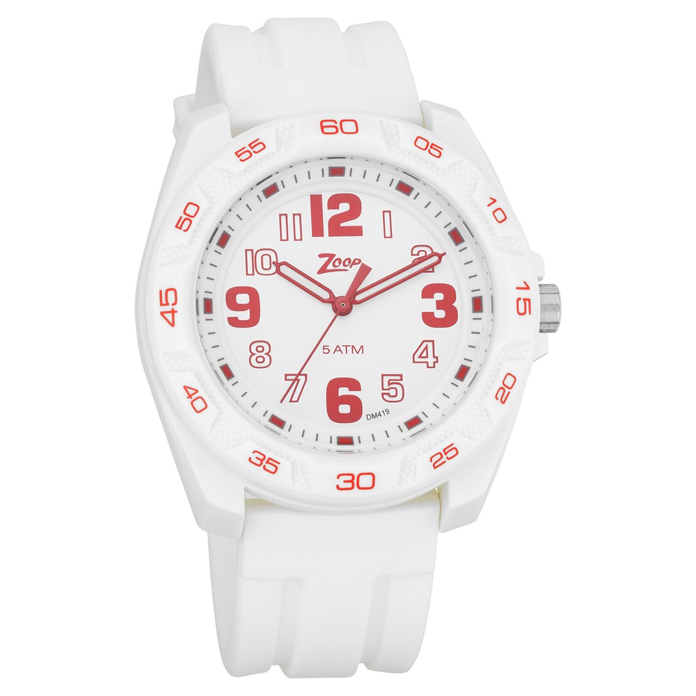 Buy Online Zoop By Titan Quartz Analog White Dial Silicone Strap Watch ...