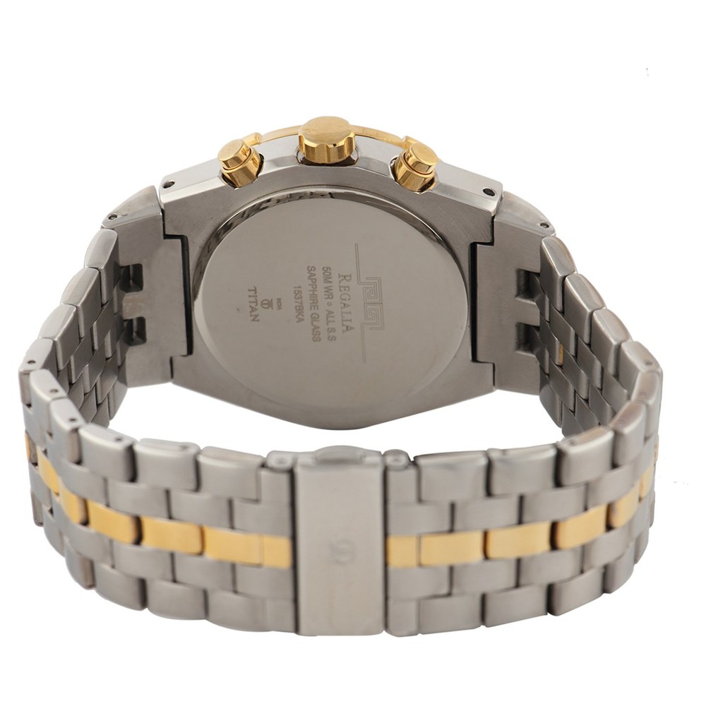 Buy Online Titan Regalia White Dial Chronograph Metal Strap Watch for ...