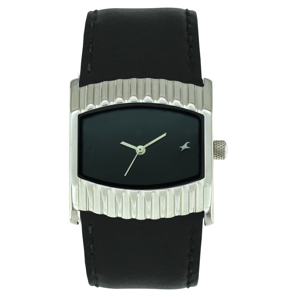 Buy Online Fastrack Quartz Analog Black Dial Leather Strap Watch for ...