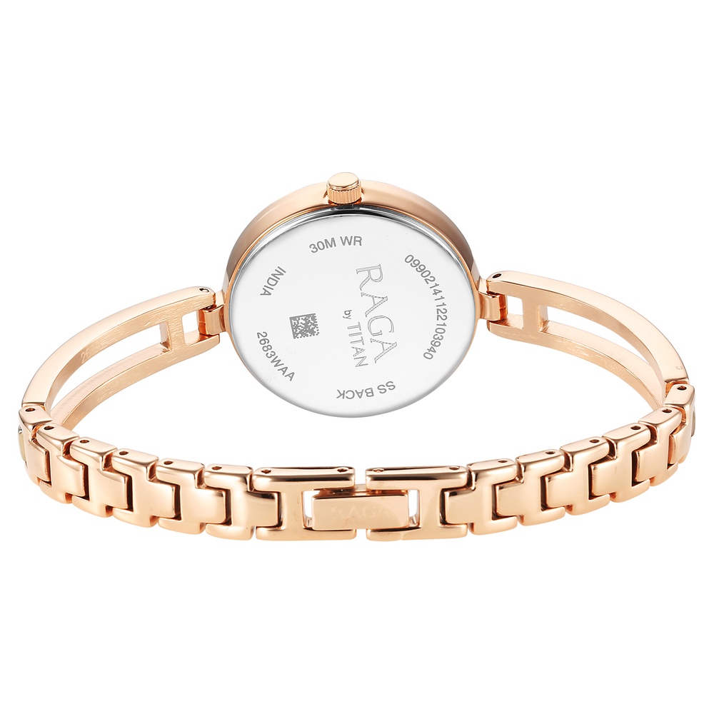 Buy Online Titan Raga Viva White Dial Analog with Date Metal Strap ...
