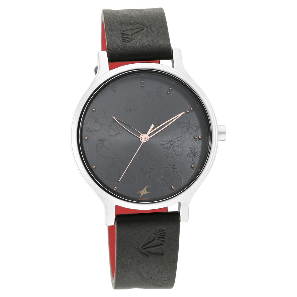 Buy Online Fastrack I Love Me Quartz Analog Black Dial Leather Strap ...