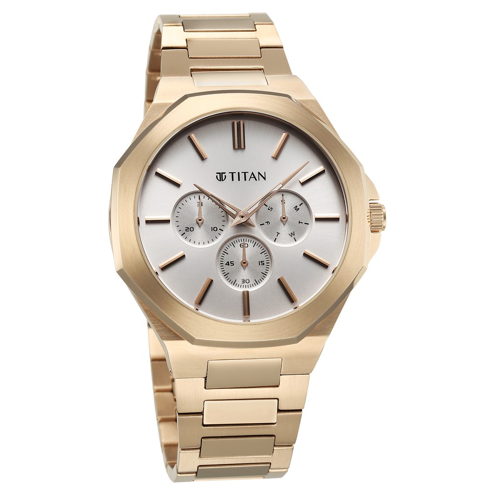 Buy Online Titan Classic Slim Multifunction Multifunction Silver Dial ...
