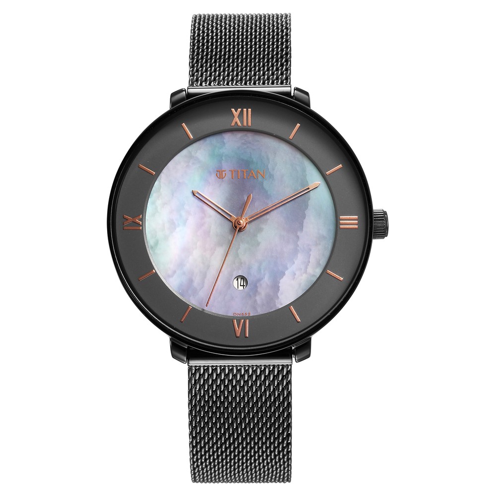 Buy Online Titan Workwear Mother Of Pearl Dial Stainless Steel Strap ...