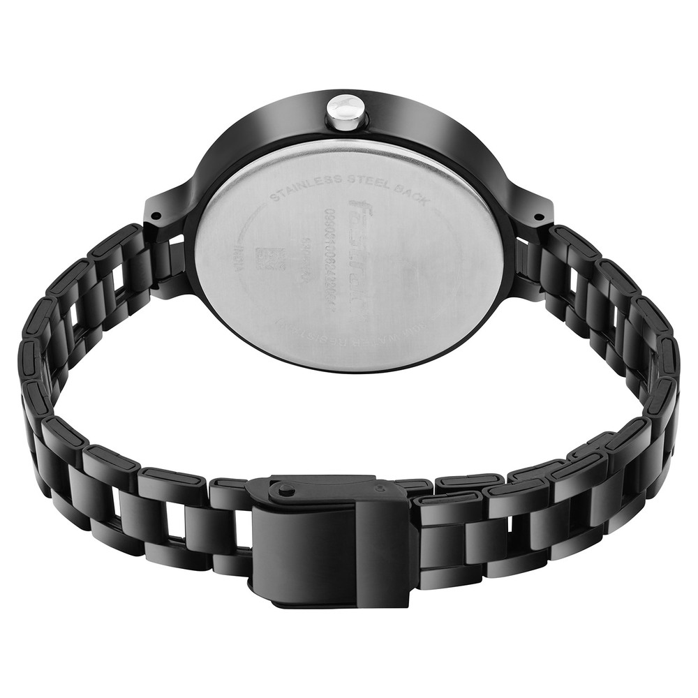 Buy Online Fastrack MetaWe Quartz Analog Black Dial Stainless Steel ...