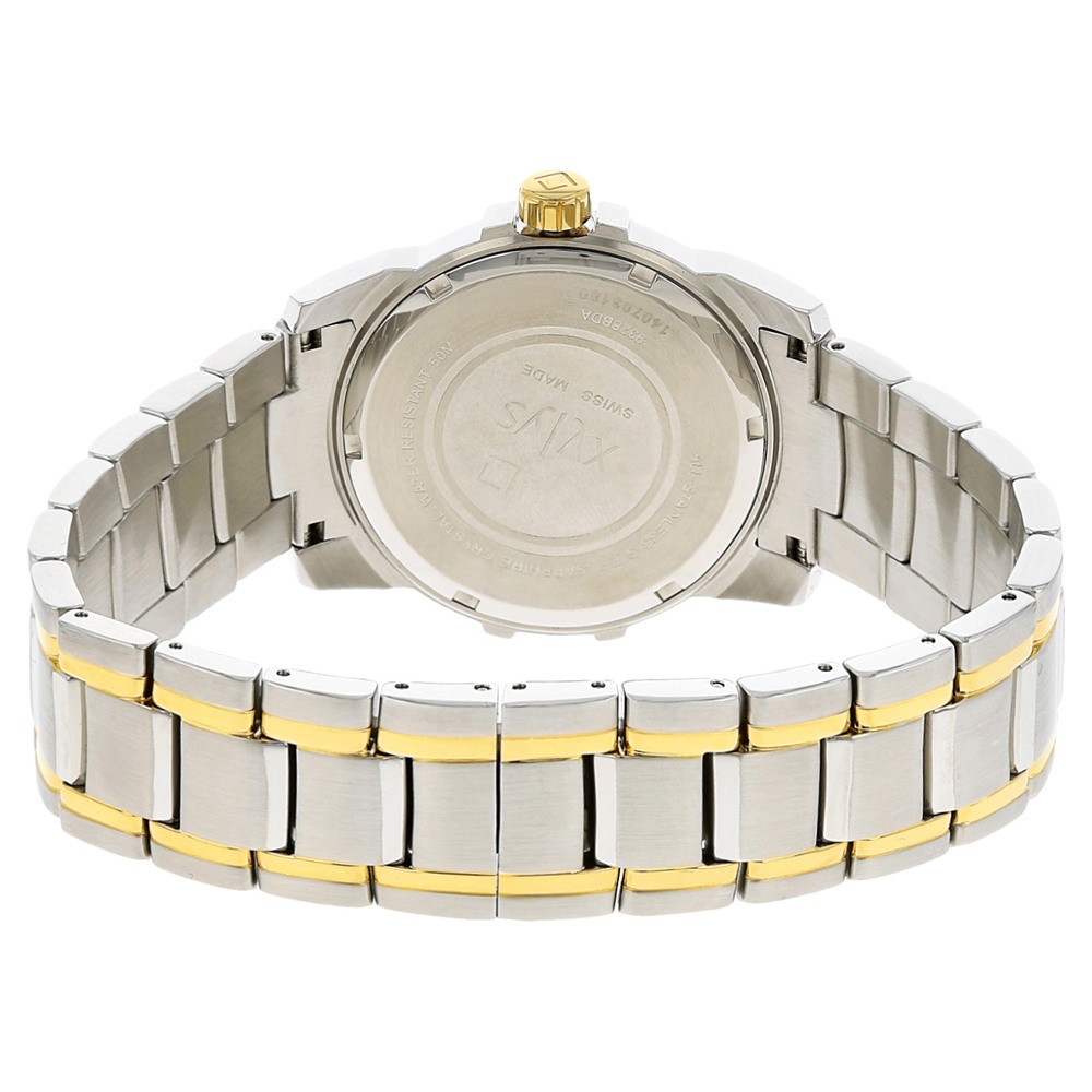 Buy Online Xylys Swiss Analog with Date Silver Metal Strap and Grey ...