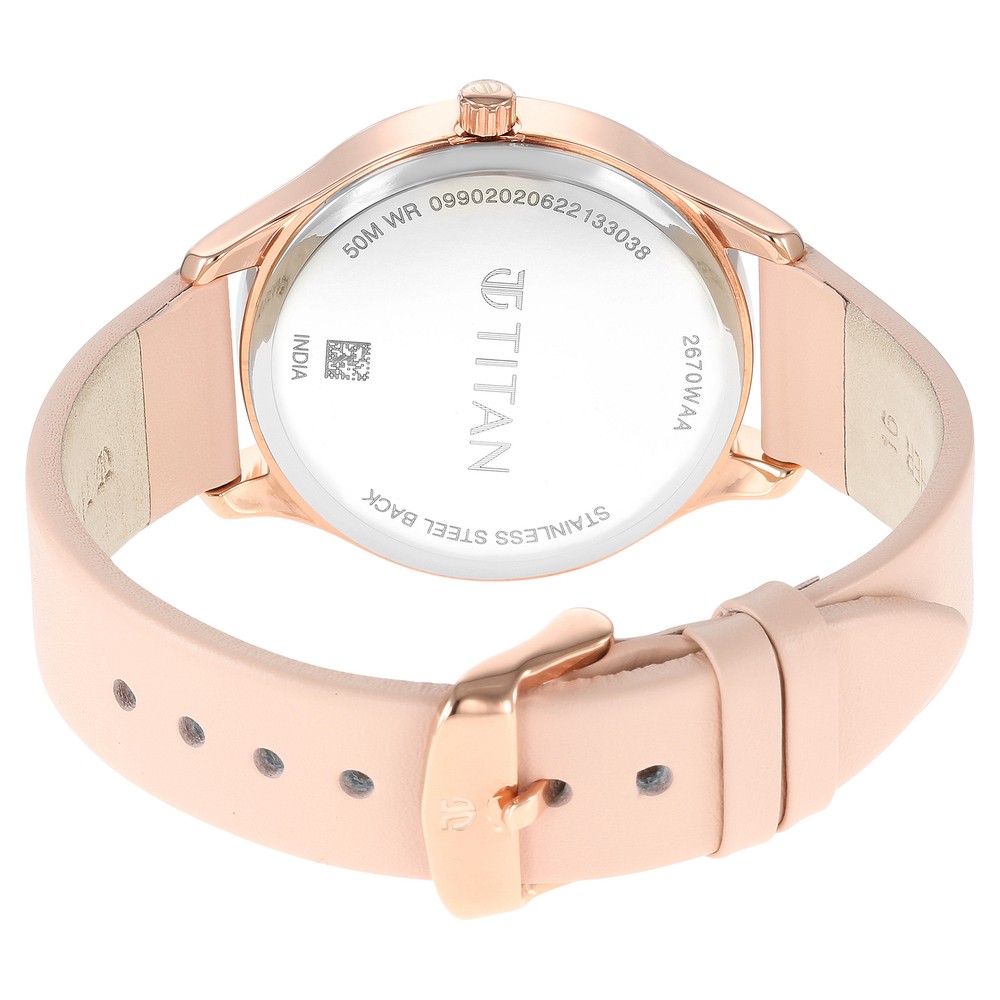Buy Online Titan Neo Workdays Silver Dial Women Watch With Leather ...