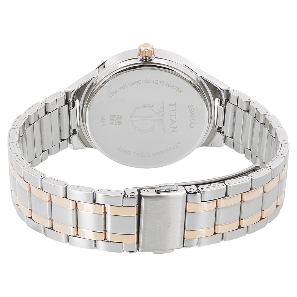 Buy Online Titan Women's Elegance Moon phase Two-Tone White Dial Watch ...