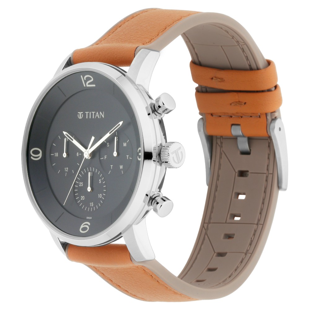 Buy Online Titan Athleisure Black Dial Quartz Multifunction Leather ...