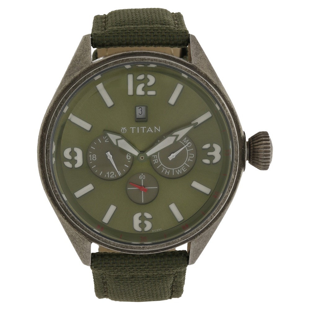 Buy Online Titan Analog Green Dial Stainless Steel Strap watch for Men ...
