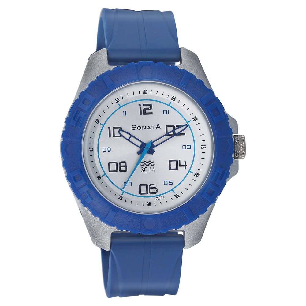 Buy Online Sonata Quartz Analog Silver Dial Strap Watch for Men ...