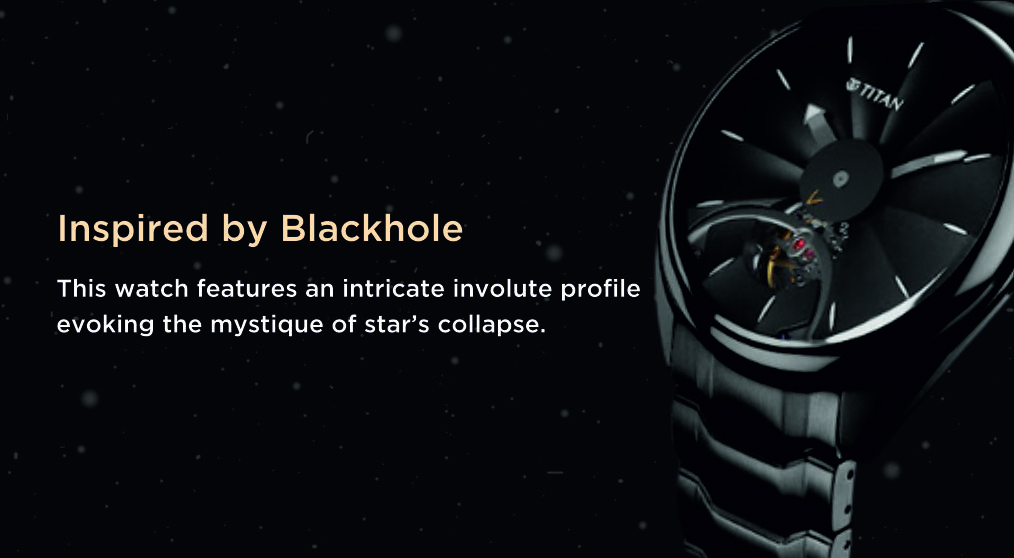 Buy Online Titan Stellar Automatic Black Dial Stainless Steel Strap ...