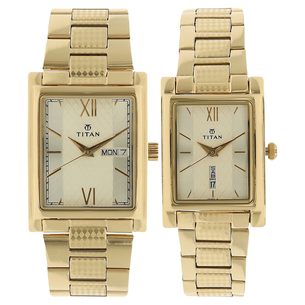 Buy Online Titan Quartz Analog with Day and Date Silver Dial Stainless ...