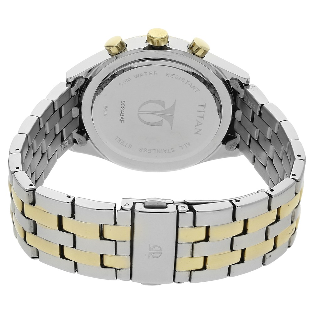 Buy Online Titan Quartz Chronograph Silver Dial Stainless Steel Strap ...