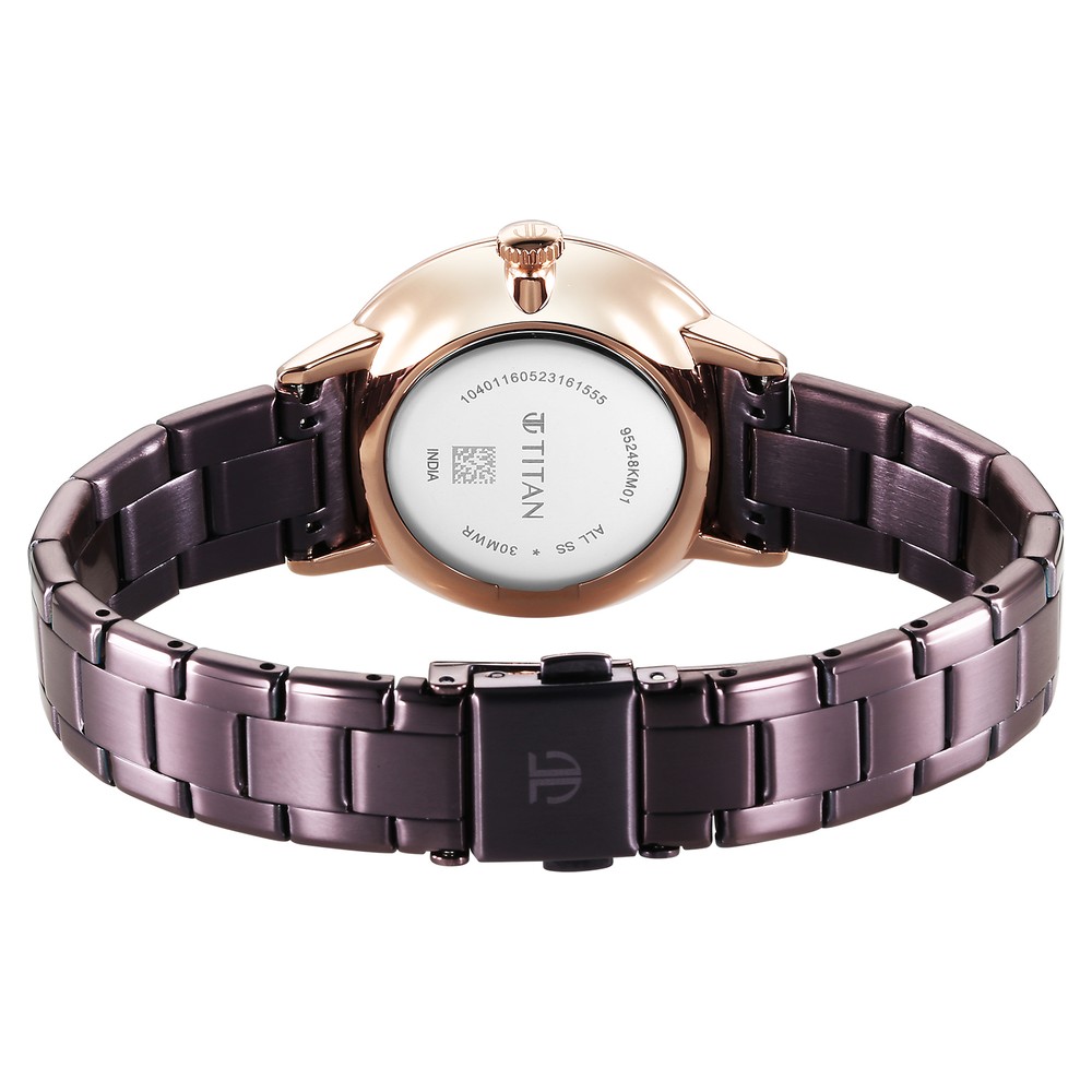 Buy Online Titan TGIF Quartz Analog Brown Dial Purple Stainless Steel ...