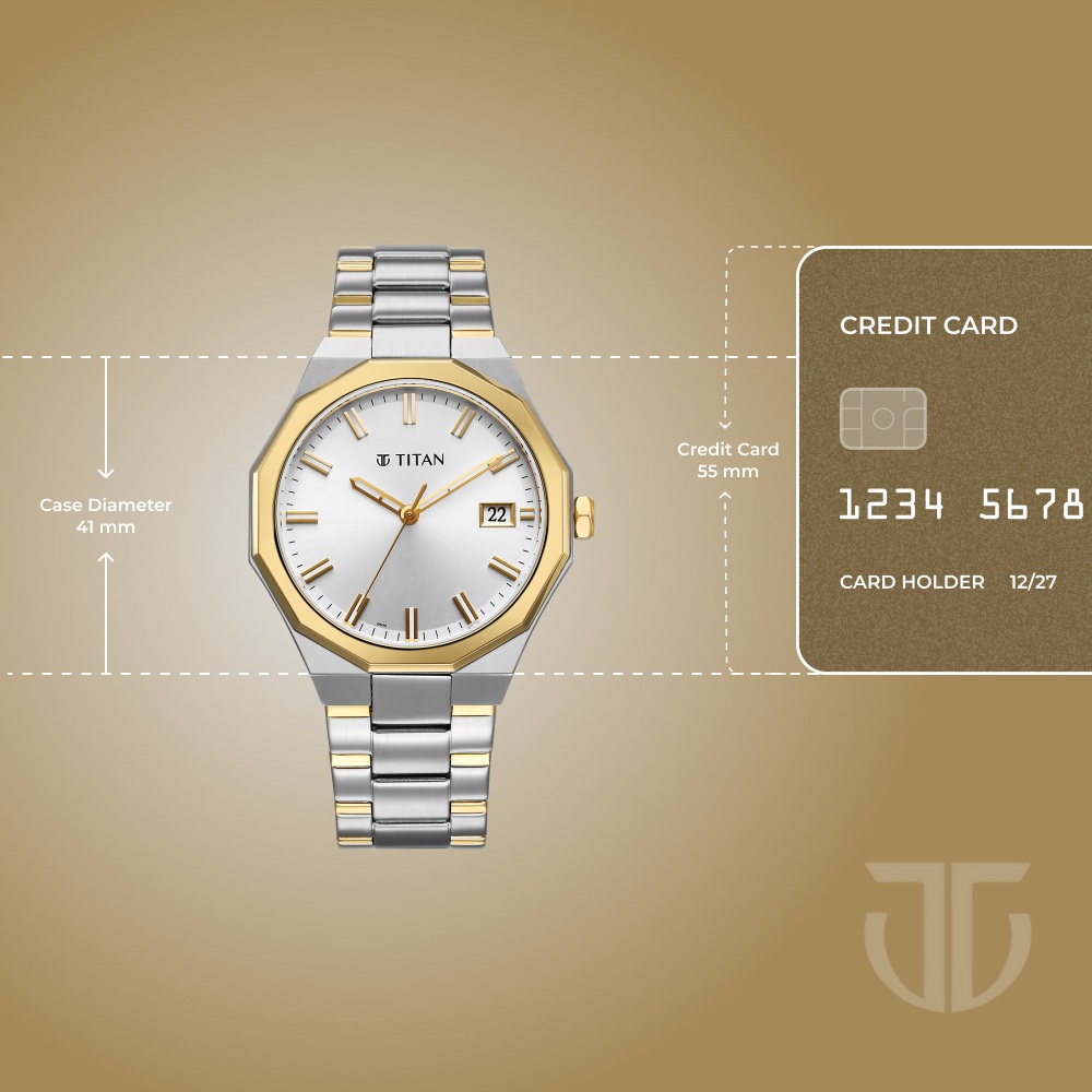 Buy Online Titan Regalia Dodecagon Quartz Analog with Date Silver Dial ...