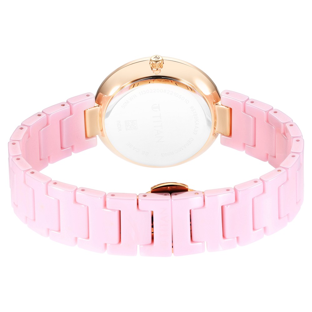 Buy Online Titan Purple CeramicsPink Dial Analog Ceramic Strap watch ...