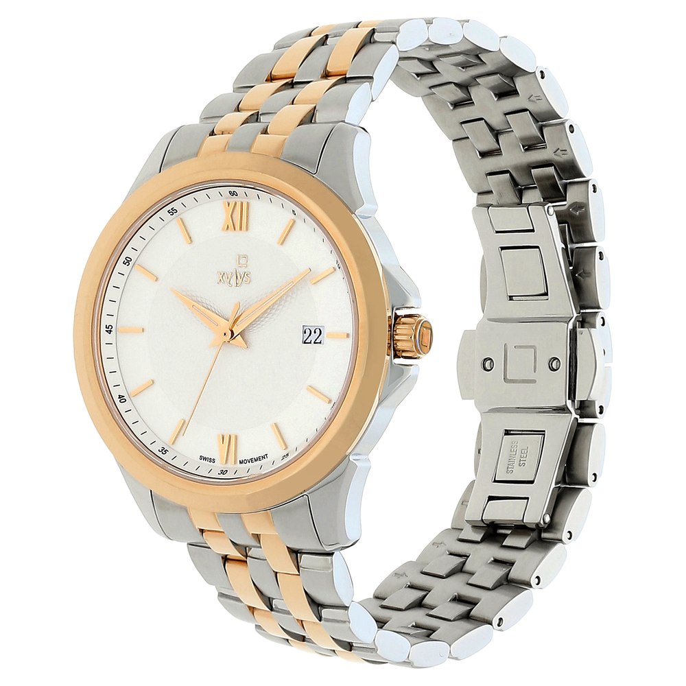 Buy Online Xylys Swiss Analog with Date Two Toned Stainless Steel Strap ...