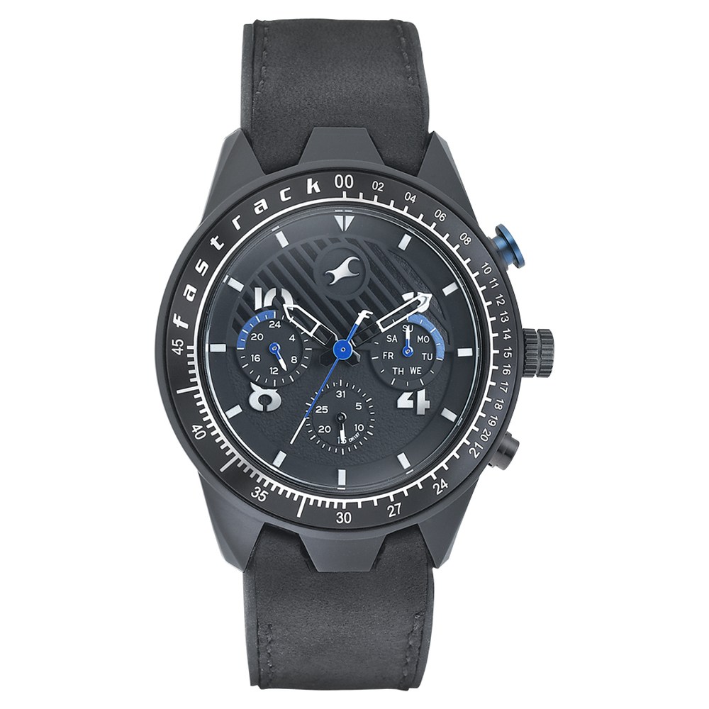 Buy Online Fastrack All Nighters Quartz Multifunction Black Dial ...