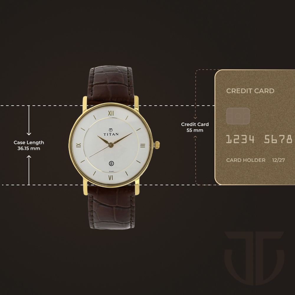 Buy Online Titan Quartz Analog with Date White Dial Leather Strap Watch ...