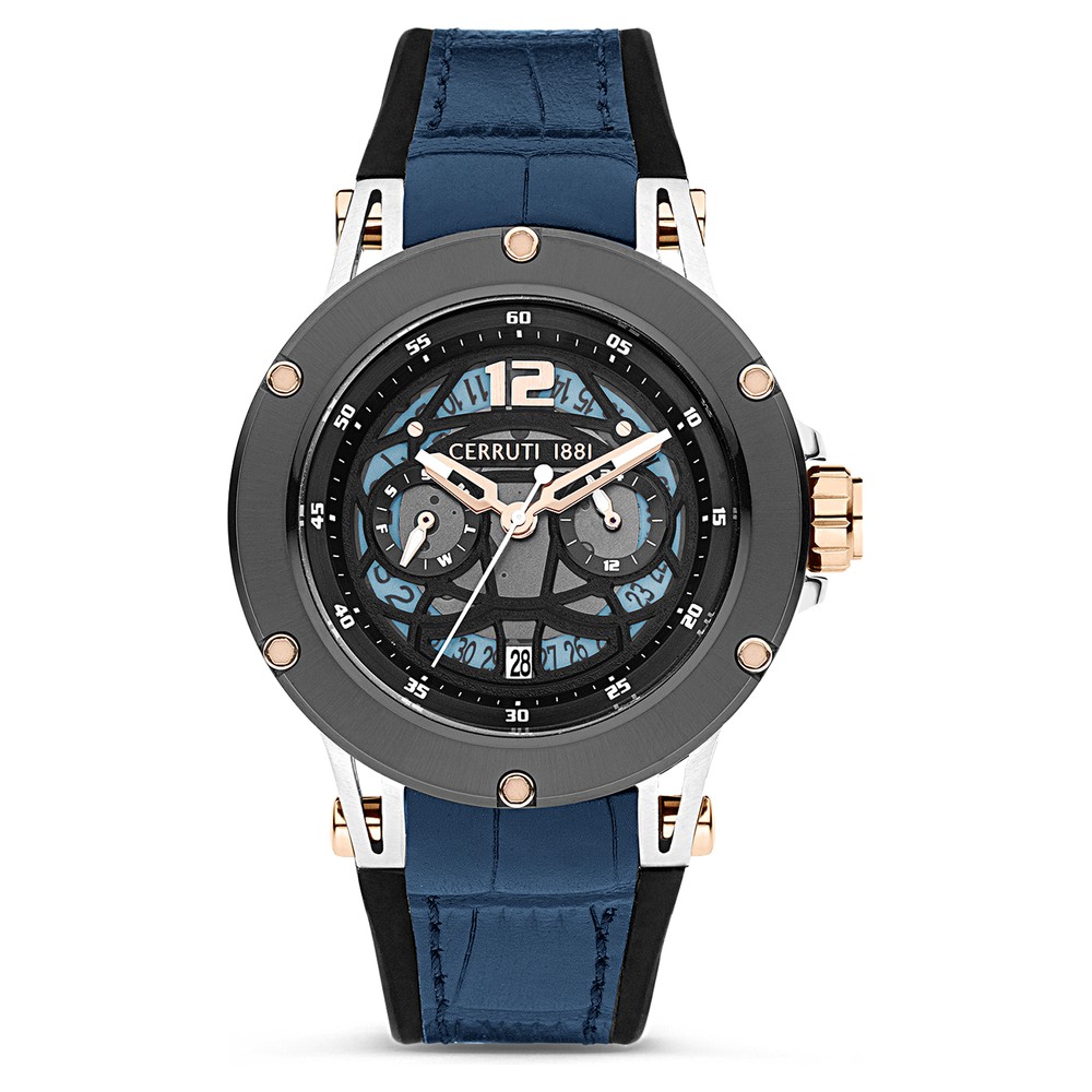 Buy Online Cerruti 1881 Blue Dial Silicone Strap Watch for Men ...