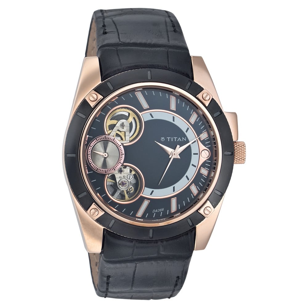 Buy Online Titan Quartz Analog Black Dial Watch for Men - nc9393kl01 ...