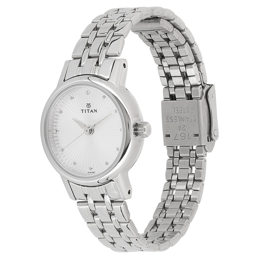 Buy Online Titan Quartz Analog Silver Dial Stainless Steel Strap Watch ...