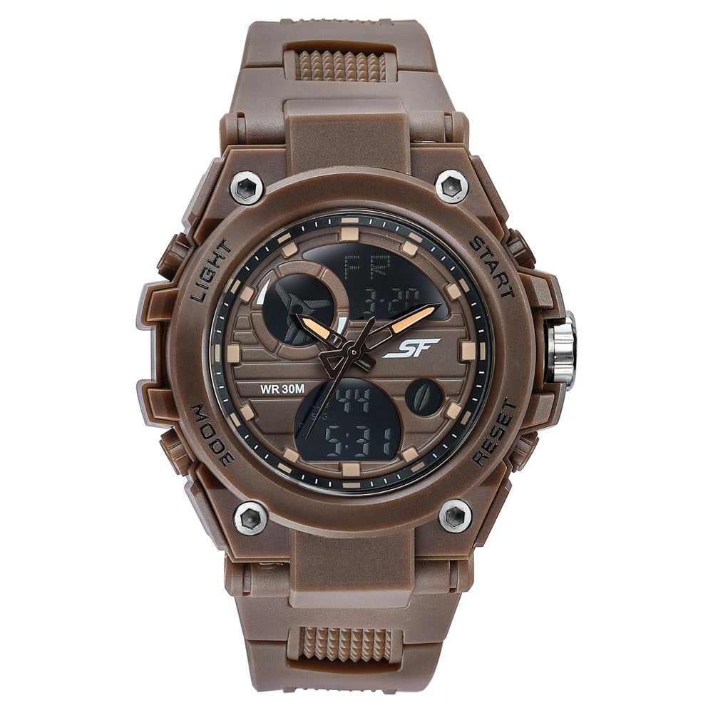 Buy Online SF Ignite - Earthy Brown Anadigi Watch - 77203pp02w | Titan