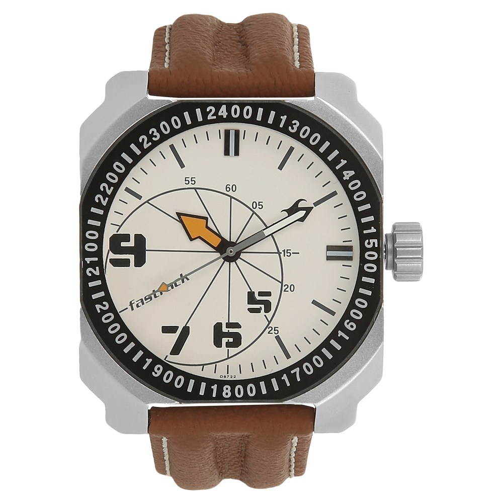 Buy Online Fastrack Commando Quartz Analog White Dial Leather Strap ...