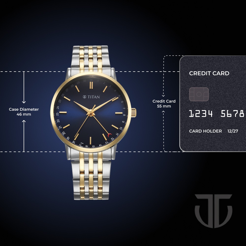 Buy Online Titan Elegance Analog with Date by Hand and Blue Dial ...