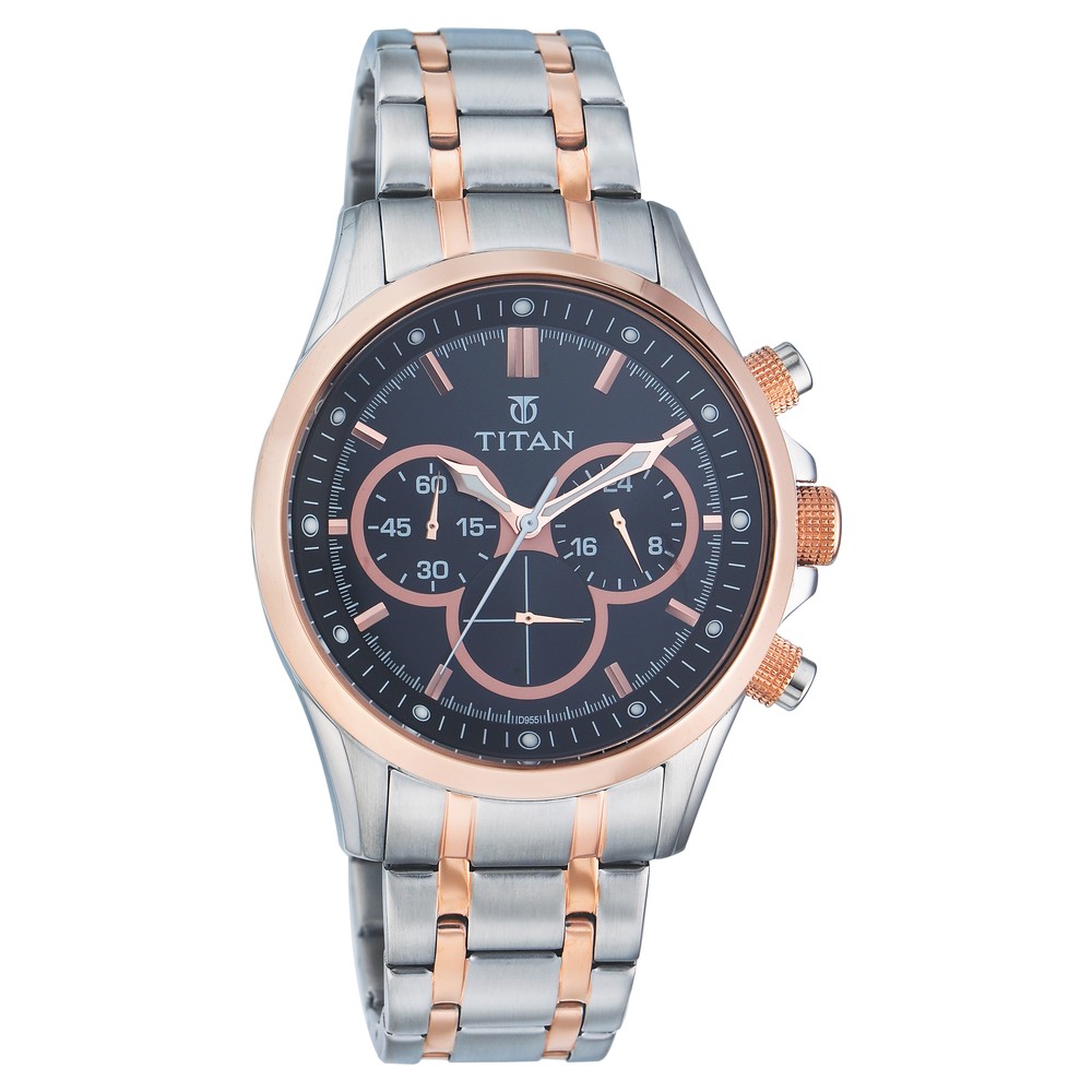 Buy Online Titan Quartz Multifunction Black Dial Watch for Men ...